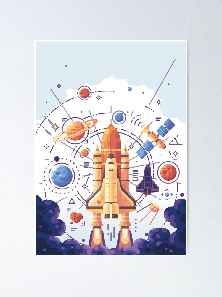 "Light Space Rocket Launch" Poster for Sale by piccalilli22 | Redbubble