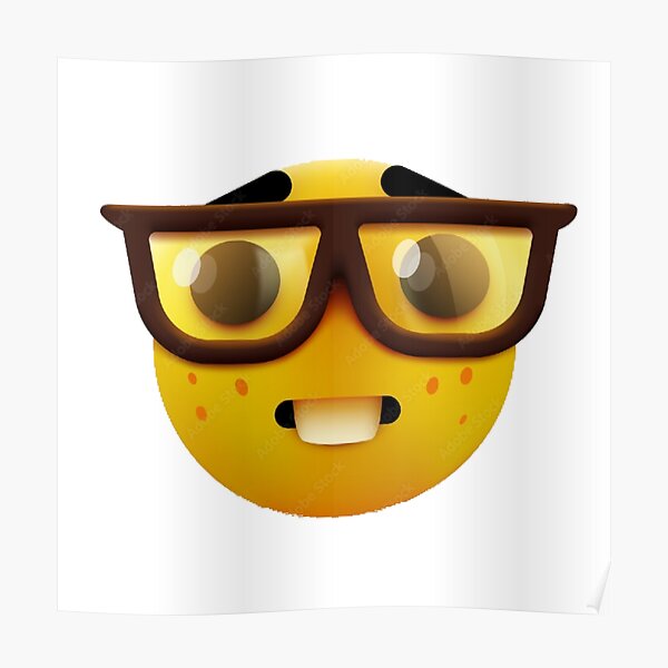 "nerd emoji 3d meme" Poster for Sale by Wynters-Stuff | Redbubble