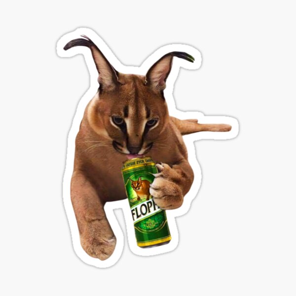 "Drunk Floppa Cat Meme" Sticker for Sale by fomodesigns | Redbubble