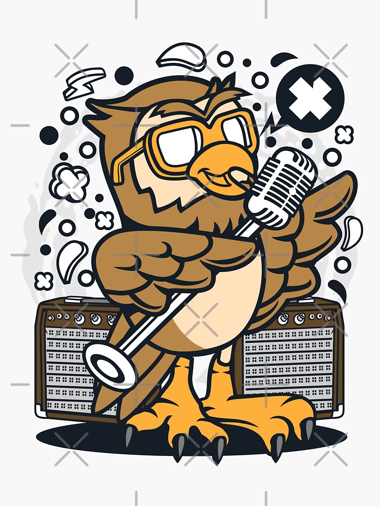 "Owl Singer" Sticker by K-ARO | Redbubble