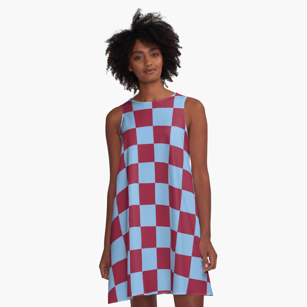"Claret and Blue Checkered" A-Line Dress for Sale by Culture-Factory ...