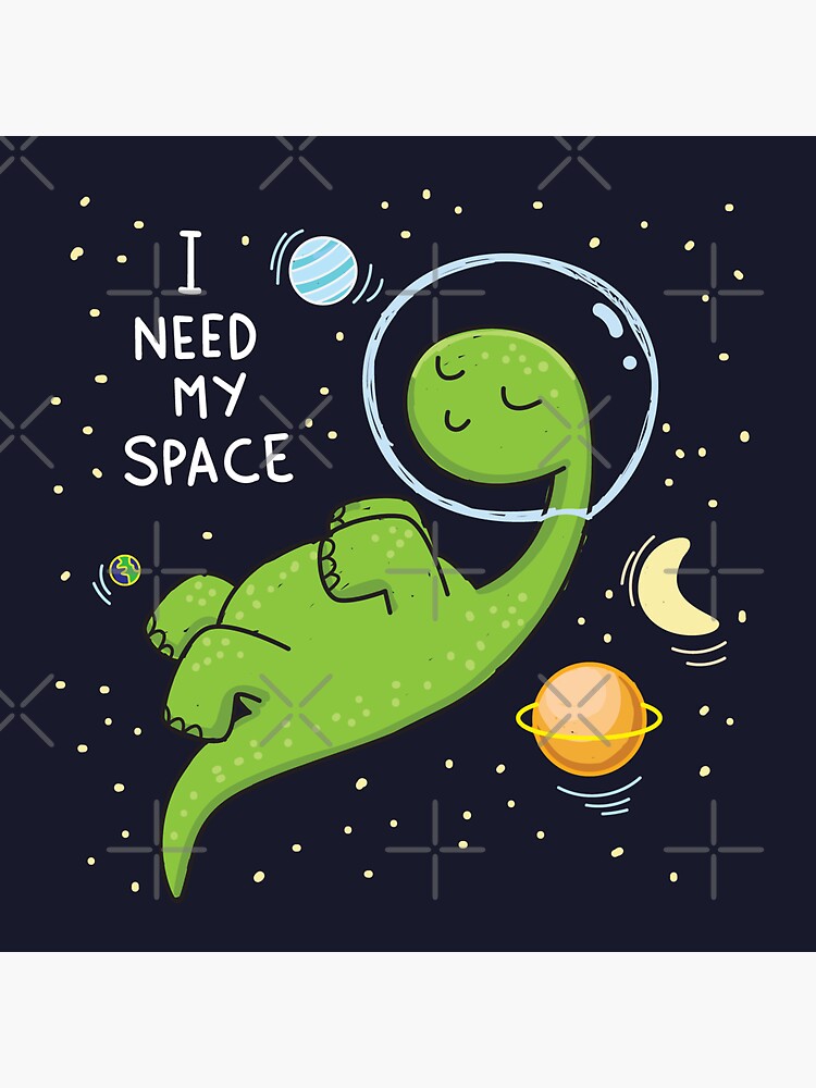 "Dino Astro - I Need More Space Meme" Sticker by Desenio-PH | Redbubble