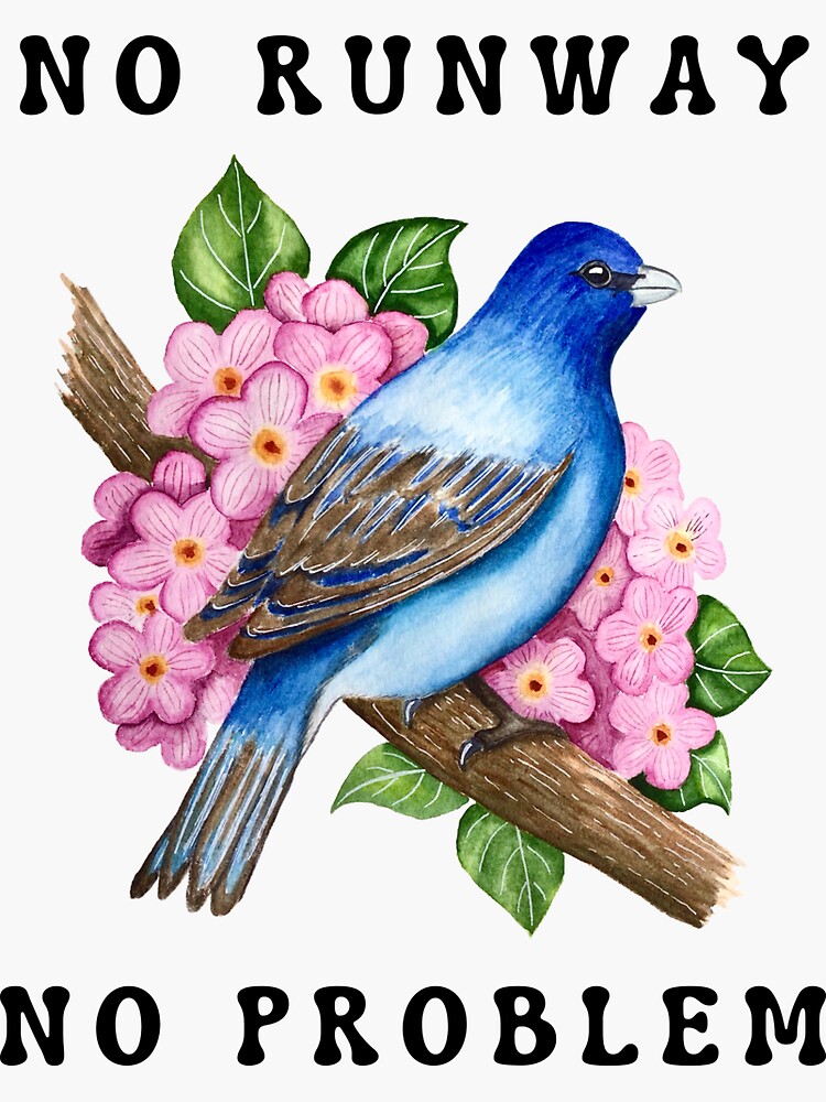 "No Runway No Problem design for Birds Lover" Sticker for Sale by ...