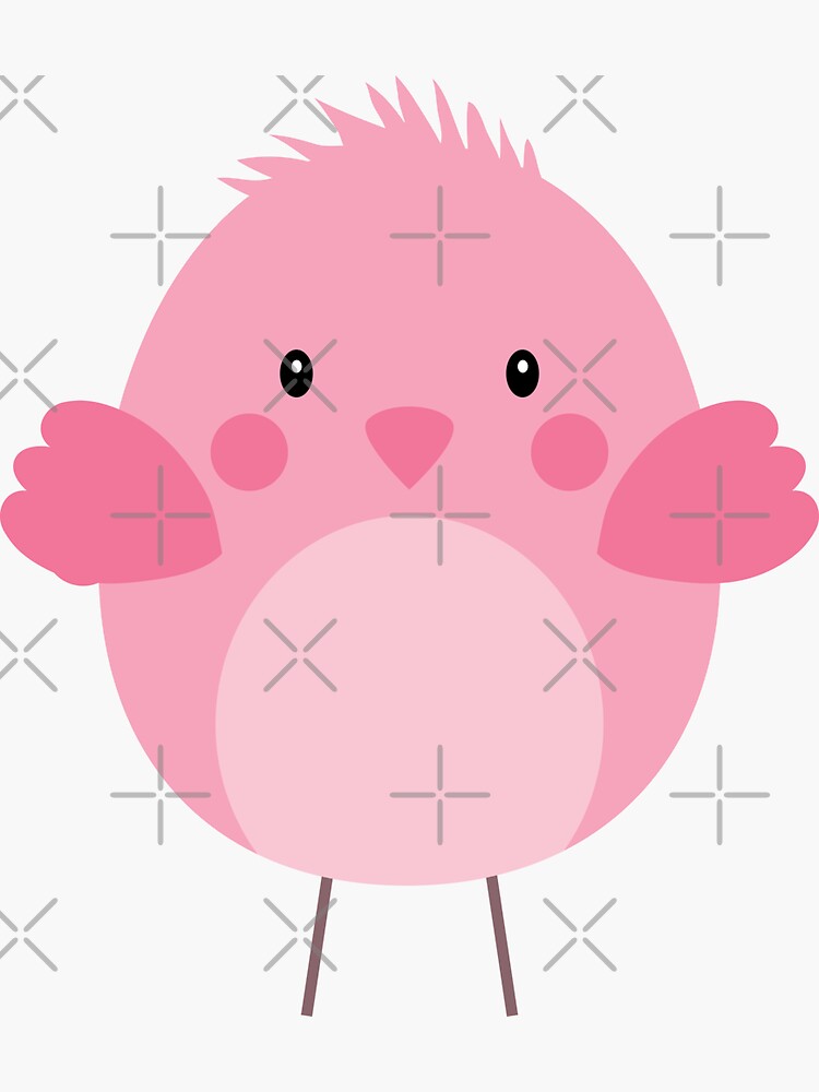 "Cute Pink Bird" Sticker for Sale by StudioShine | Redbubble