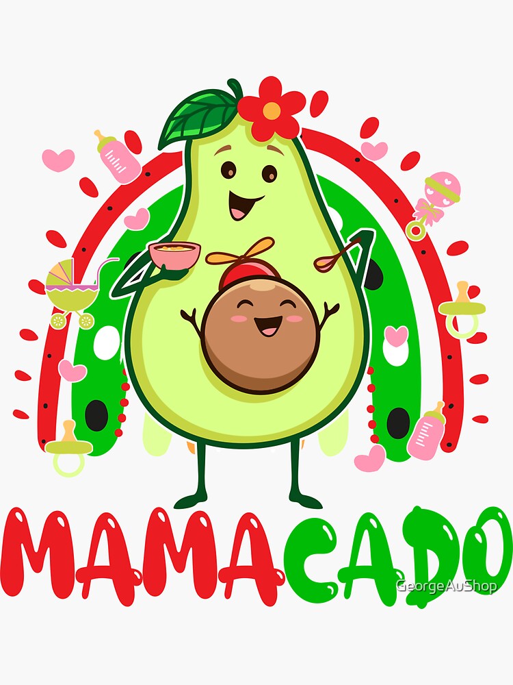"Mamacado Funny Cute Mother's Day Pregnancy Announcement Rainbow ...
