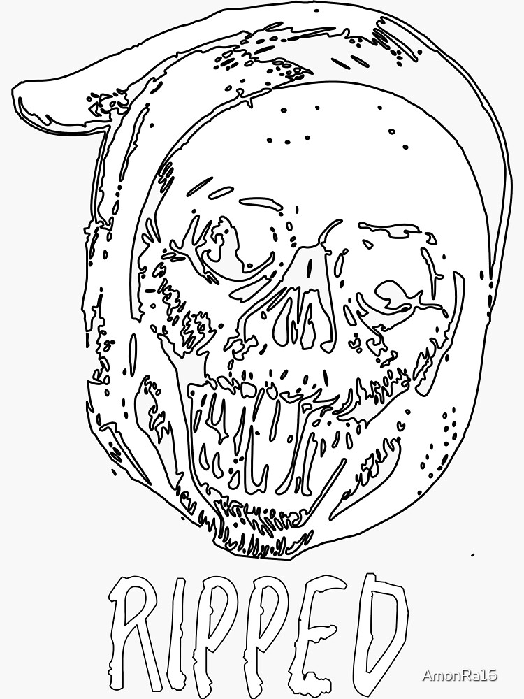 "Ripped face w" Sticker for Sale by AmonRa16 | Redbubble