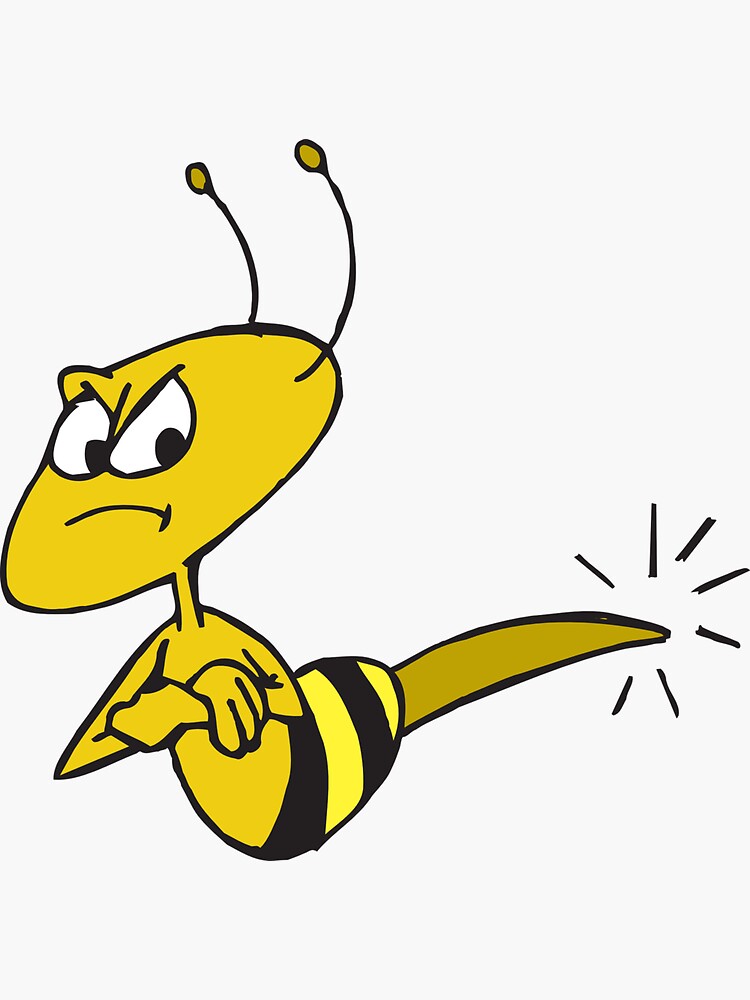 "Angry bee" Sticker by KseniaDr | Redbubble