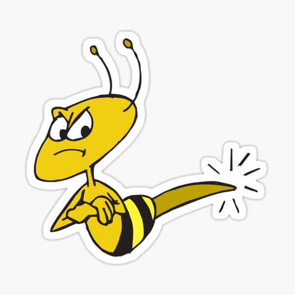 "Angry bee" Sticker by KseniaDr | Redbubble