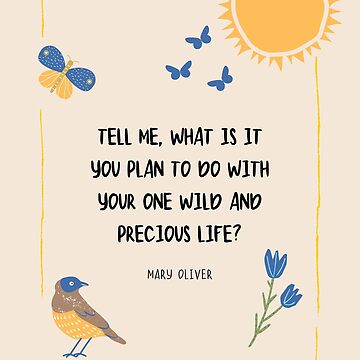 "Mary Oliver Quote Wall Art" Poster for Sale by Mindful-Matters | Redbubble
