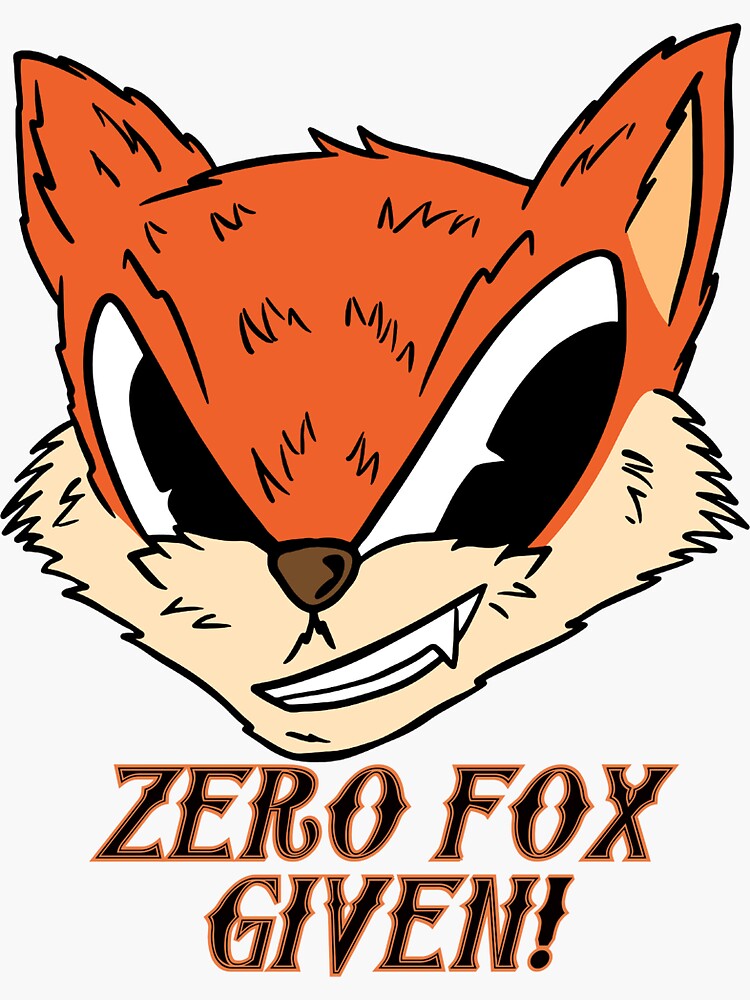 "Zero fox given" Sticker by Revella | Redbubble