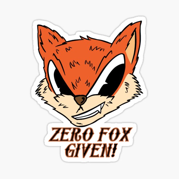 "Zero fox given" Sticker by Revella | Redbubble