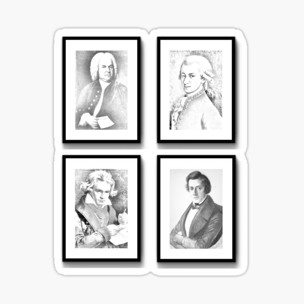 "Famous Classical Composers Pencil Sketch" Sticker for Sale by ...