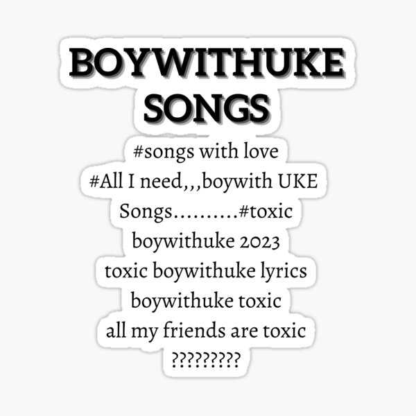 "Boywithuke Songs" Sticker by tiny31 | Redbubble