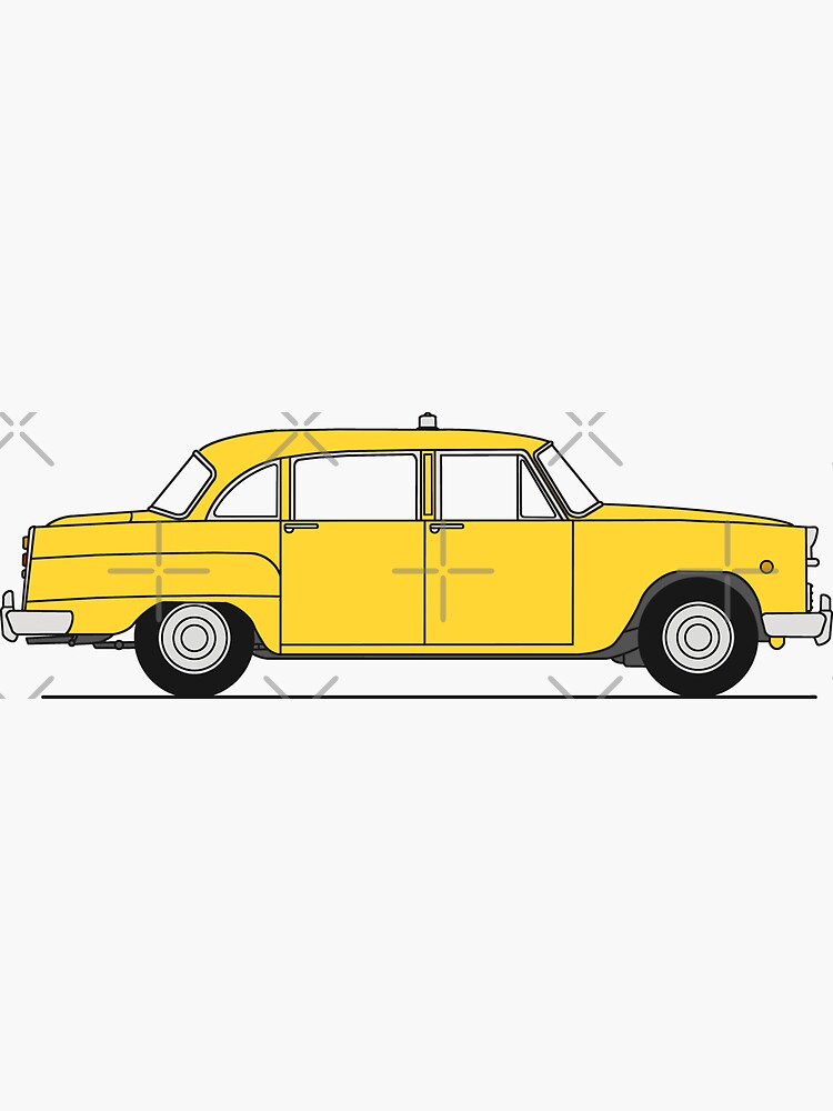 "The Checker Taxicab Blueprint" Sticker by rogue-design | Redbubble