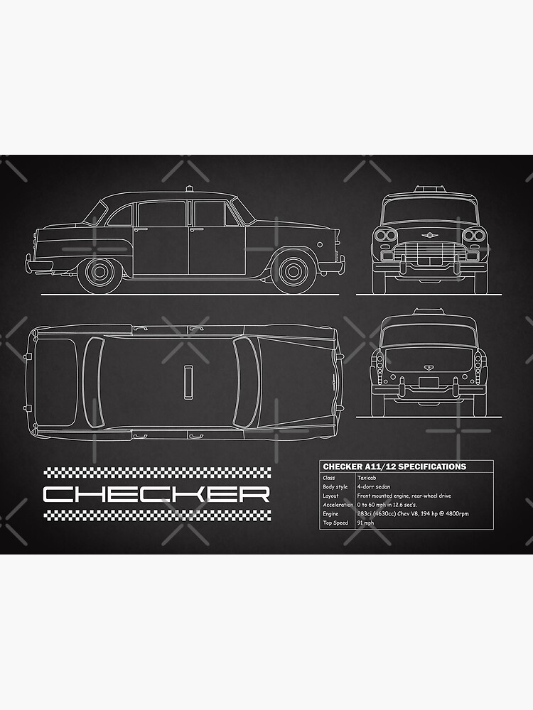 "The Checker Taxicab Blueprint" Poster for Sale by rogue-design | Redbubble