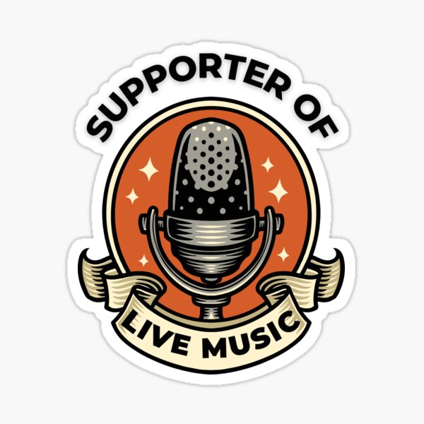 "Live Music" Sticker for Sale by TULSAXX | Redbubble