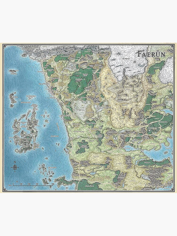 Faerûn Map Premium Matte Vertical Poster Designed & Sold By Kate Stepanova