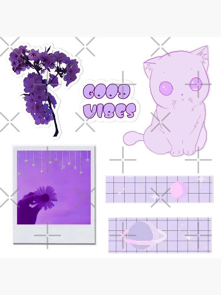 "Purple aesthetic sticker set " Poster for Sale by Loveartse | Redbubble