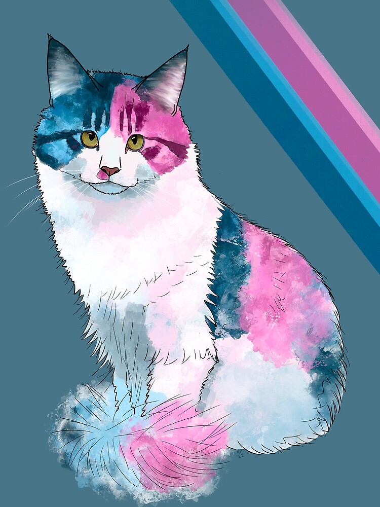 "Transgender Cat Trans Pride " Poster for Sale by kylepeterart | Redbubble