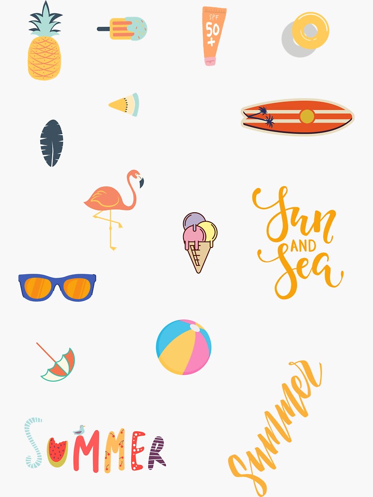 " Summer Essential Stickers - Set of 15 stickers" Sticker by ...