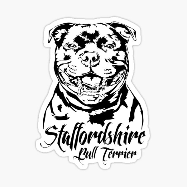 "Staffordshire Bull Terrier Dog Portrait Staffie" Sticker by dogarts ...