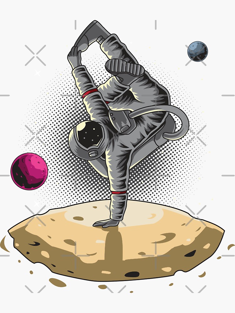 "Astronaut break dance" Sticker for Sale by allprintdesign | Redbubble