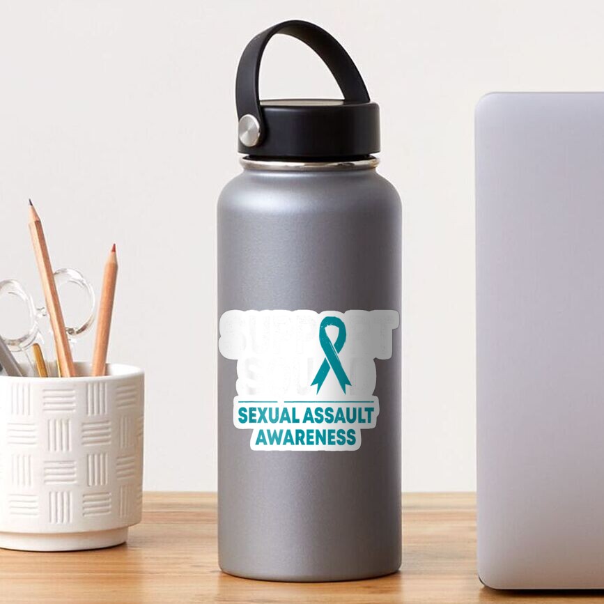 "Support Squad Sexual Assault Awareness Month Teal Ribbon" Sticker by ...