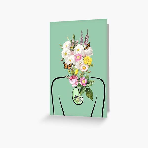 "My Body Is Plant Powered | Black outline" Greeting Card for Sale by ...