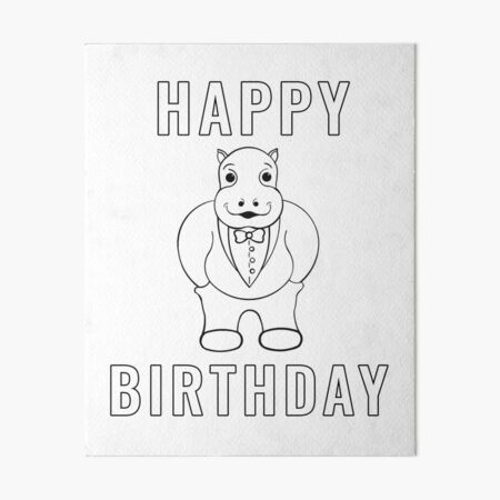 Lámina rígida «¡Colorea tu propio Hip Hippo de feliz cumpleaños!» de ...