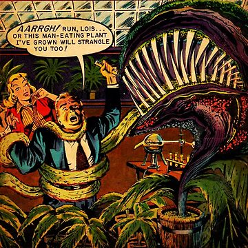 "Baffling Comics - Man Eating Plant - Vintage Art" Poster for Sale by ...