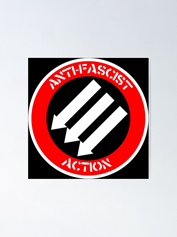 "Anti-Fascist Action Logo-Red, White, & Black" Poster for Sale by ...