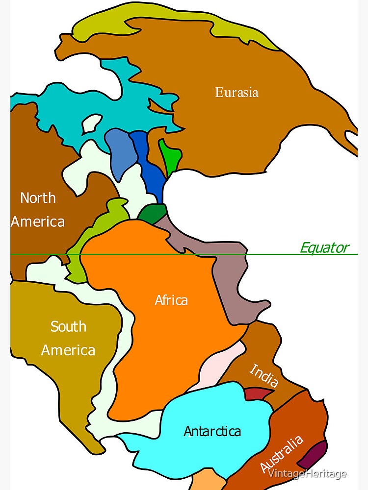 "Map of the supercontinent Pangaea illustration" Spiral Notebook for ...