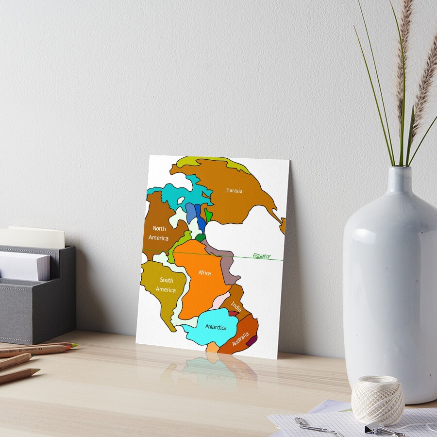 "Map of the supercontinent Pangaea illustration" Art Board Print by ...