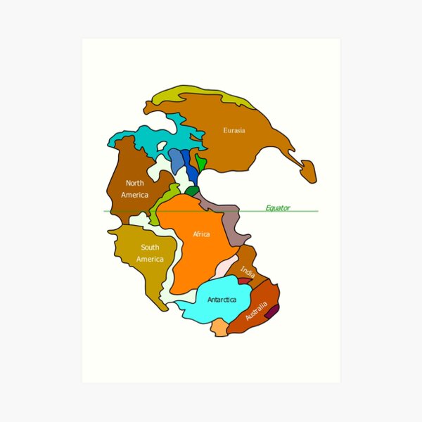 "Map of the supercontinent Pangaea illustration" Art Print for Sale by ...