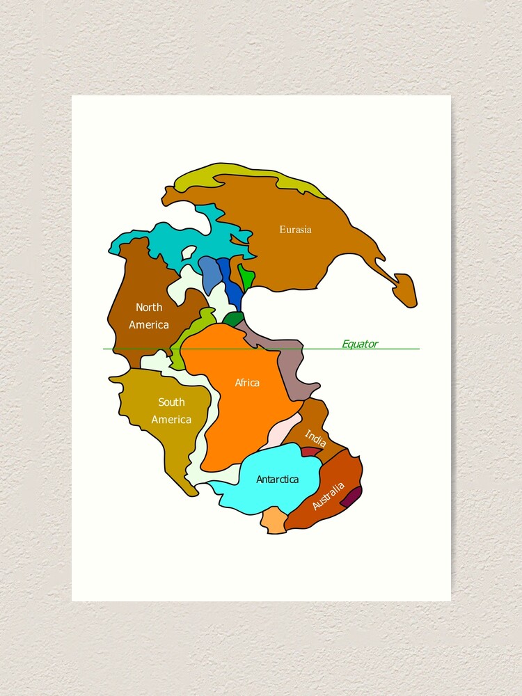 "Map of the supercontinent Pangaea illustration" Art Print for Sale by ...