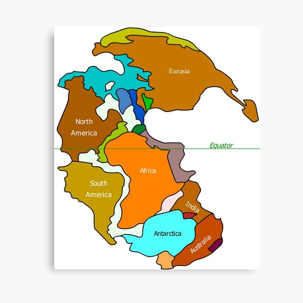 "Map of the supercontinent Pangaea illustration" Canvas Print for Sale ...