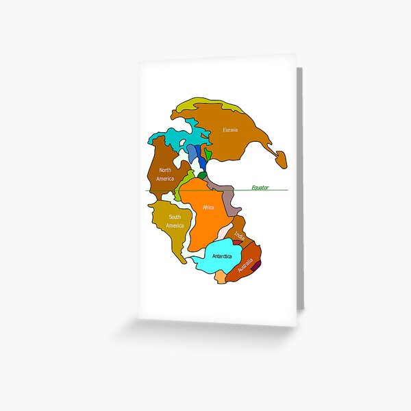 "Map of the supercontinent Pangaea illustration" Greeting Card by ...
