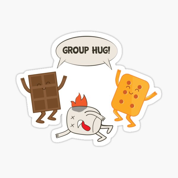 "Group Hug - Chocolate Marshmallow Smores" Sticker for Sale by ...