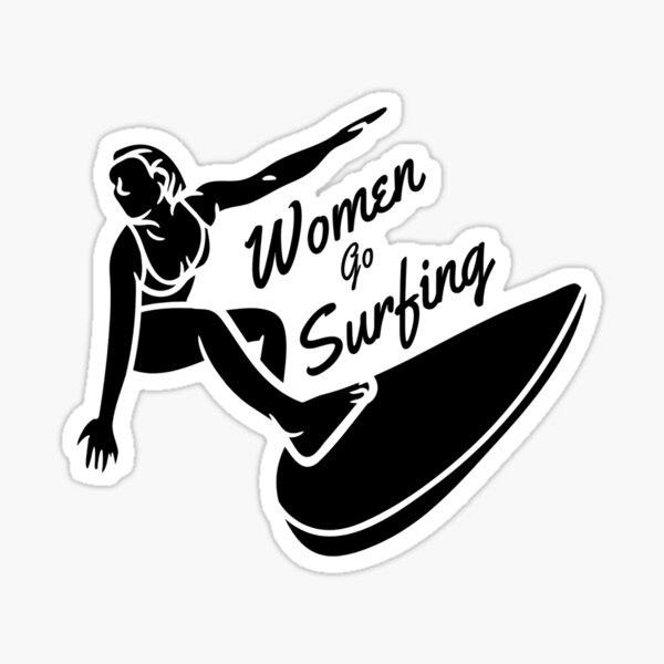 "Women Go Surfing" Sticker by Tr4velingCo | Redbubble