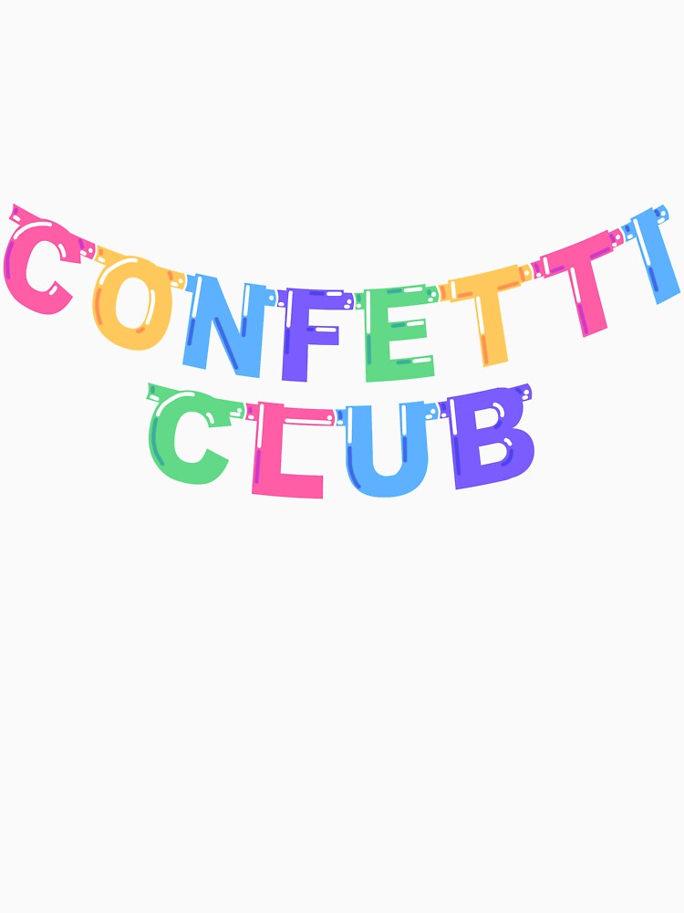 "Confetti Club Banner" Essential T-Shirt for Sale by pixielocks | Redbubble