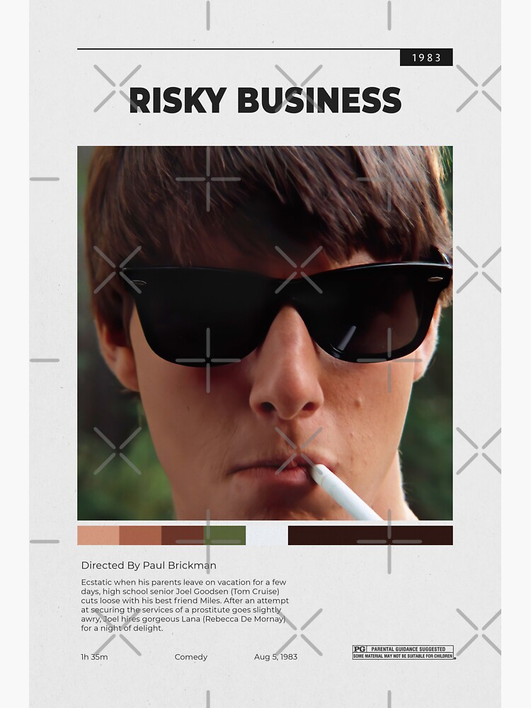 "Risky business 1983 comedy movie poster" Sticker by LifeOnTheStage ...