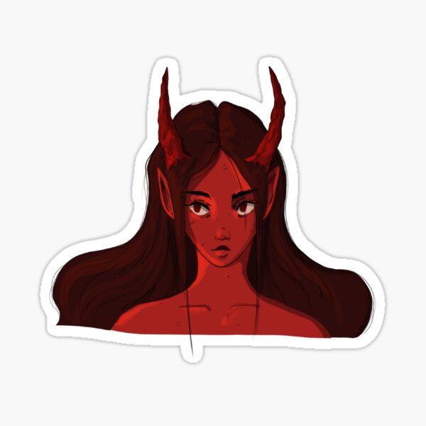 "Demon girl" Sticker by Clairbyexe | Redbubble
