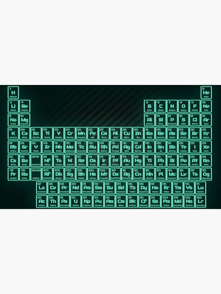 "Tritium Green Glowing Tube Periodic Table" Sticker for Sale by ...