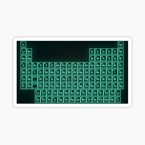 "Tritium Green Glowing Tube Periodic Table" Sticker for Sale by ...