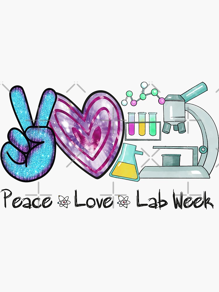 "Peace Love Lab Week" Sticker by YA-ART | Redbubble