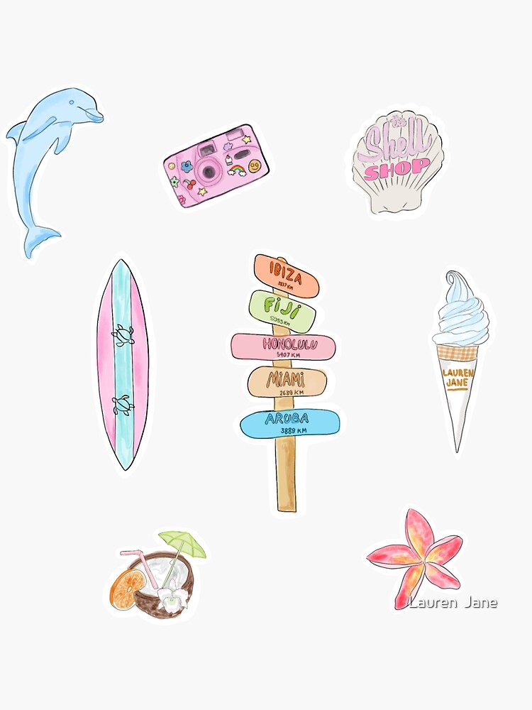 "coconut girl pack" Sticker by itgirllj | Redbubble
