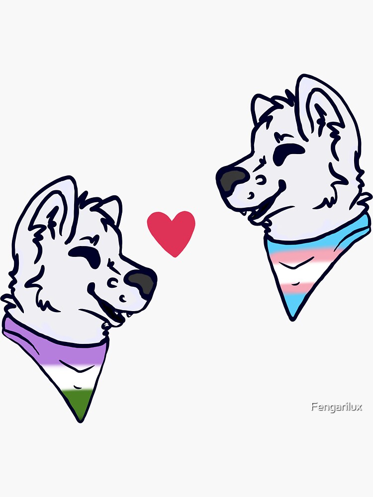 "Genderqueer/Transgender doggo’s" Sticker for Sale by Fengarilux ...