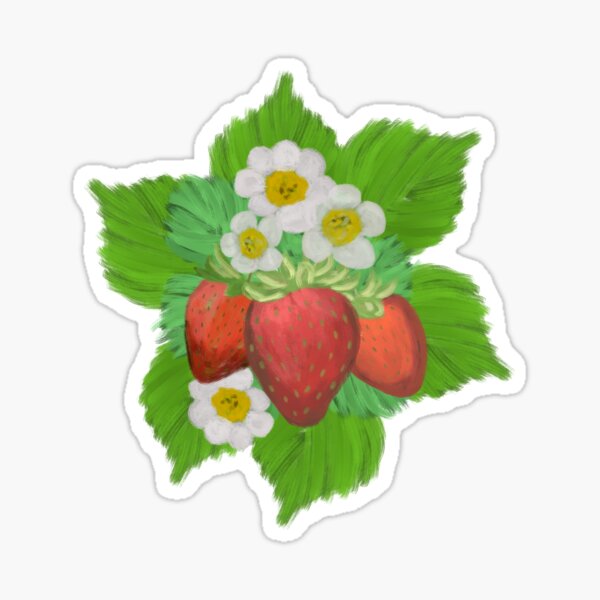 "Strawberry Patch" Sticker for Sale by MarcyBrennanArt | Redbubble