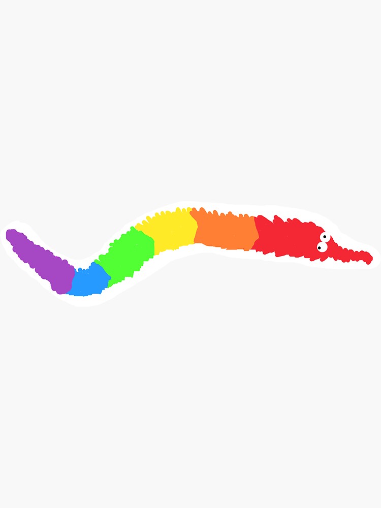 "Pride Worm on a String" Sticker by OllieFromOrbit | Redbubble