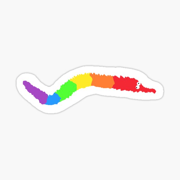 "Pride Worm on a String" Sticker by OllieFromOrbit | Redbubble